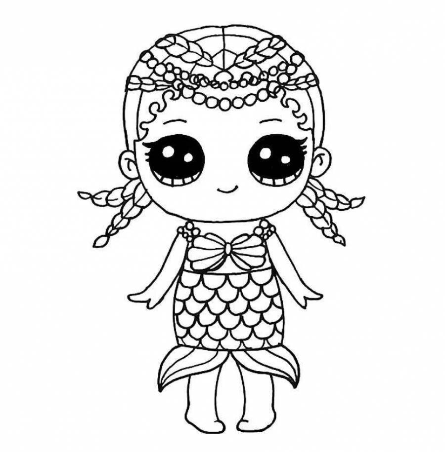 Coloring Pages Doll lol mermaid (38 pcs) - download or print for free #9866