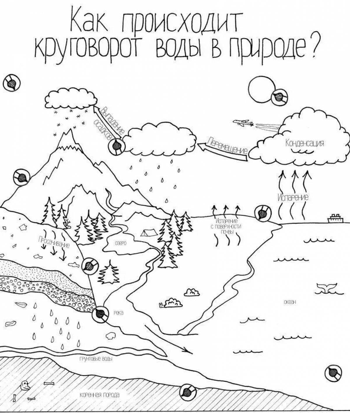 Coloring Pages Water cycle in nature (37 pcs) - download or print for ...