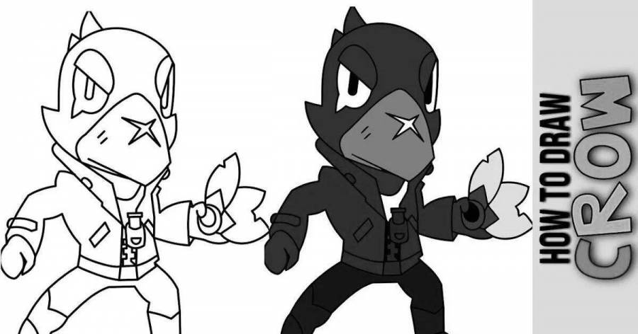 Coloring Pages Raven from brawl stars (38 pcs) - download or print for ...