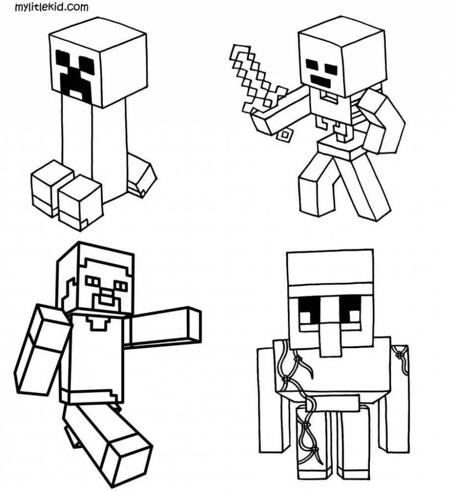 Раскраски Майнкрафт персонажи (38 шт.) - скачать или распечатать ...