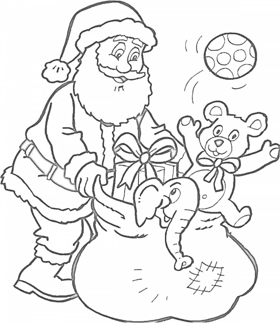 Раскраски новогодние подарки: 65 раскрасок - скачать или распечатать ...