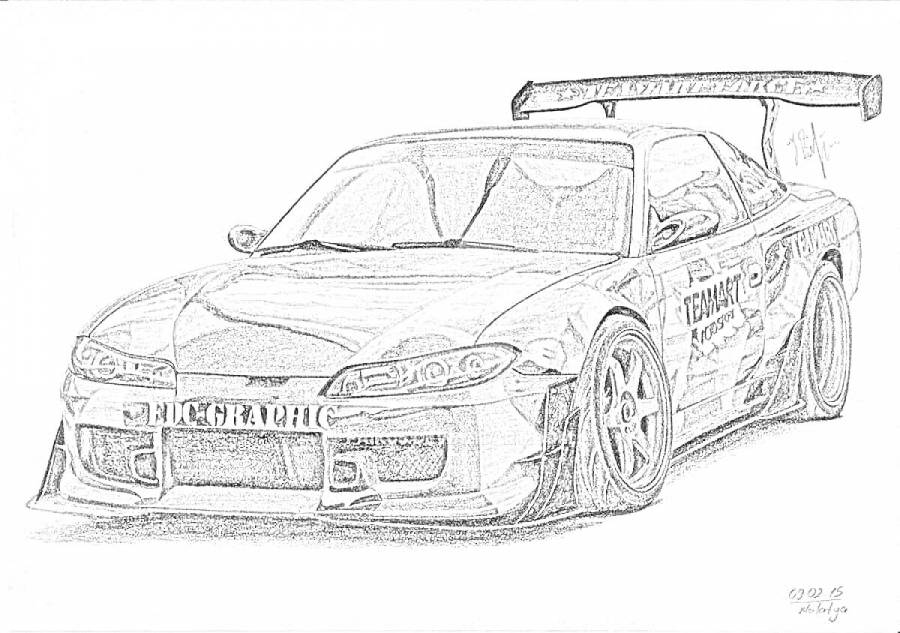 Раскраски Nissan Silvia S15: 11 раскрасок - скачать или распечатать ...