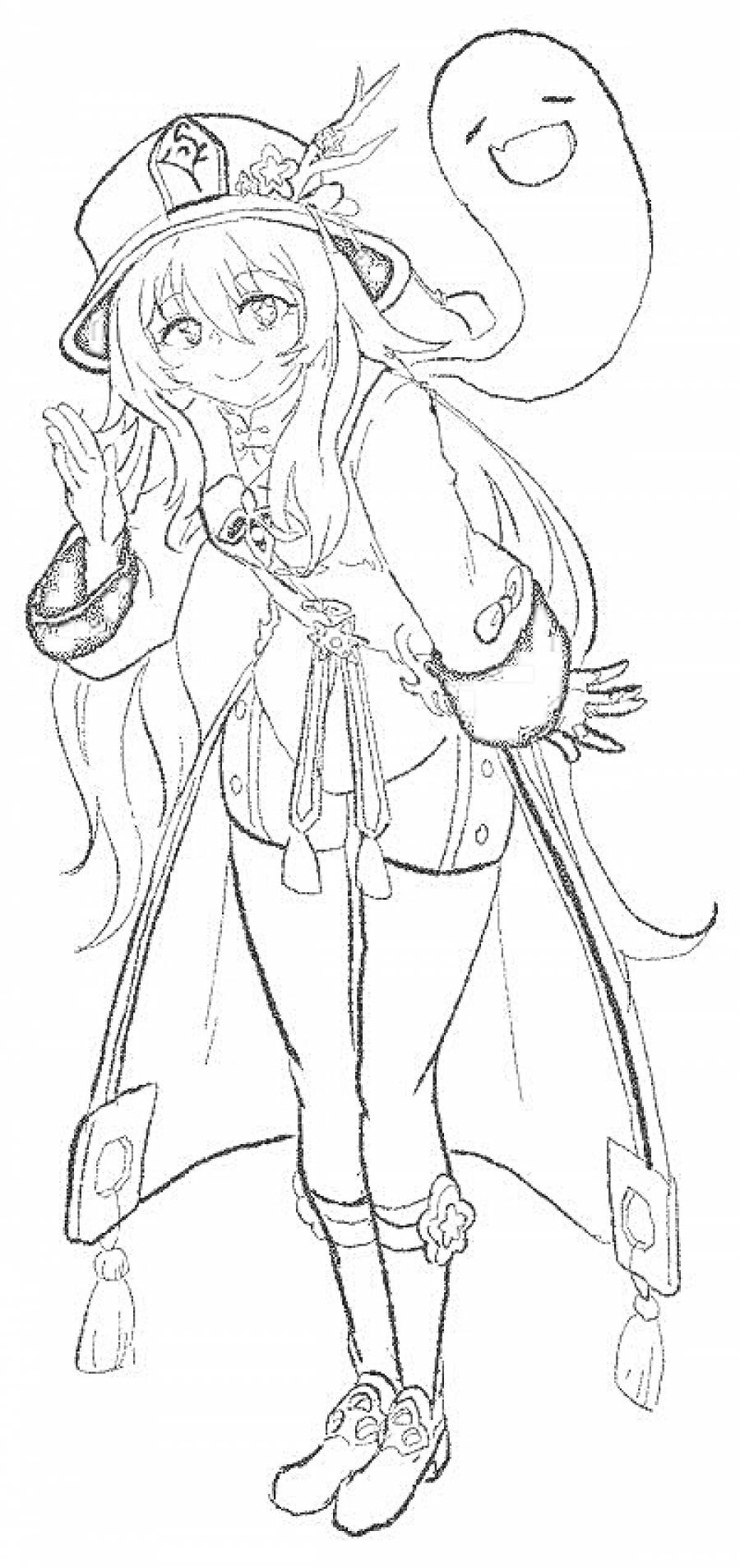 Раскраски Ху Тао: 50 раскрасок - скачать или распечатать бесплатно