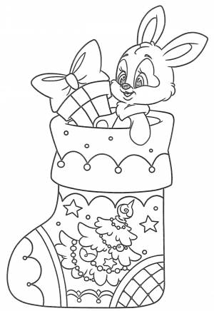 Раскраски новогодние носки: 87 раскрасок - скачать или распечатать ...