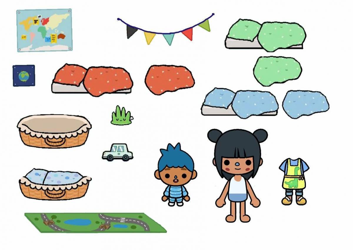 Картинки Тока бока с одеждой для вырезания (39 шт.) - #12343