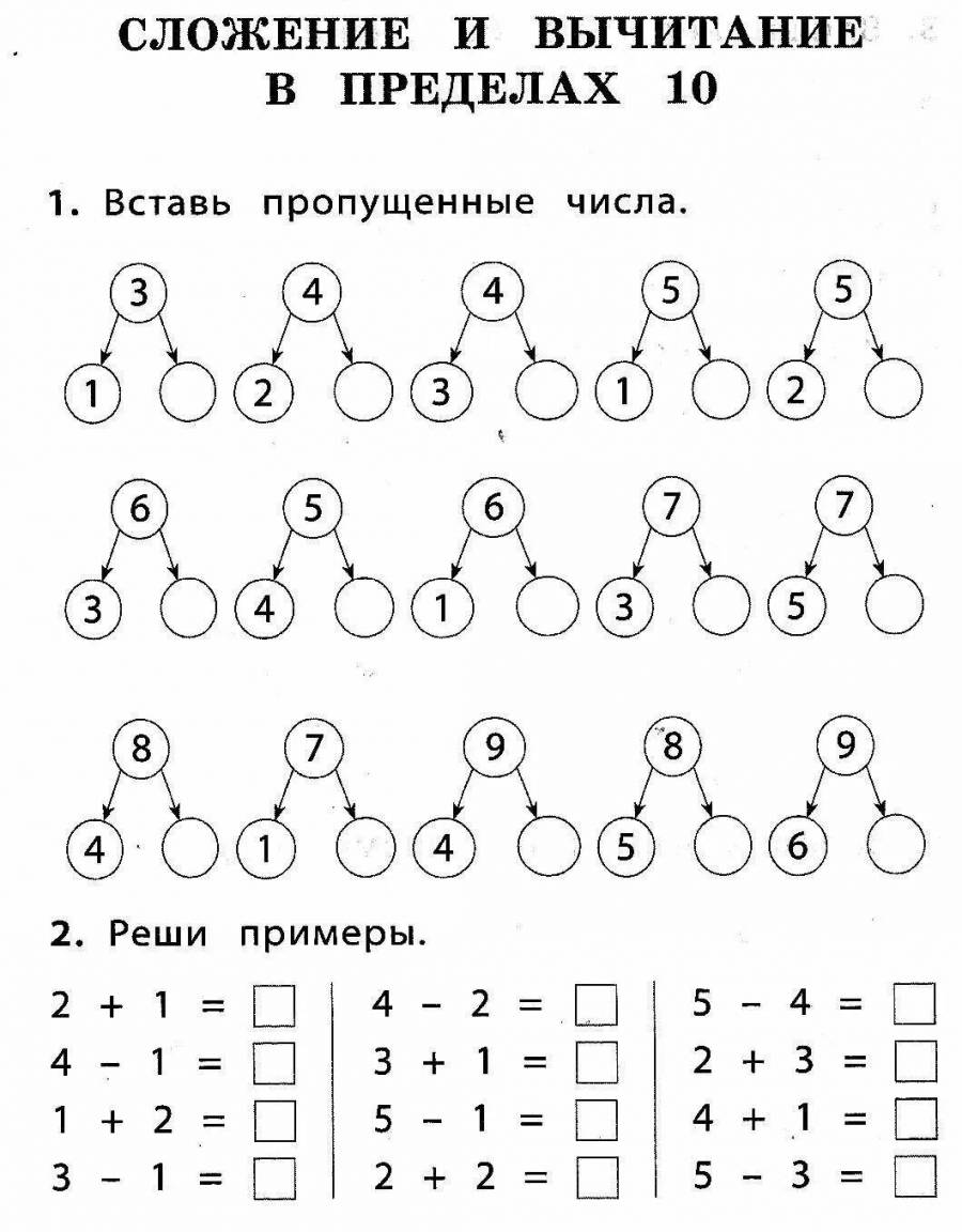 Картинки Примеры до 10 на сложение и вычитание 1 класс (39 шт.) - #1326